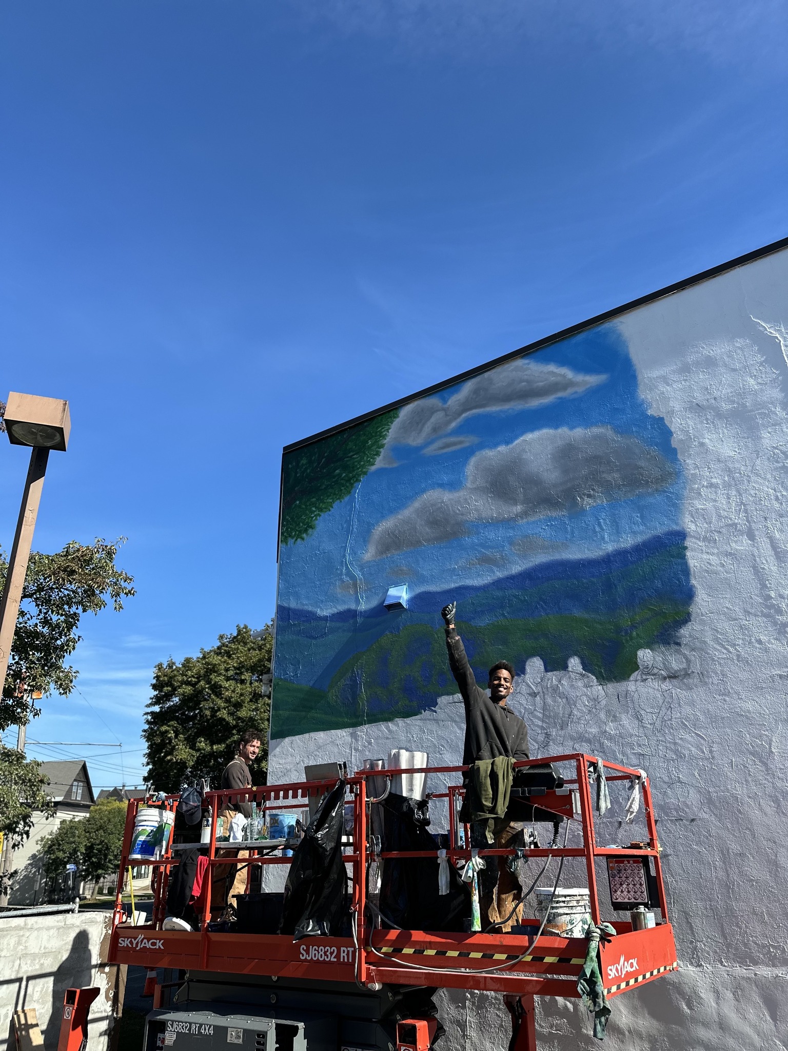 Munson’s Genesee Street community mural has begun